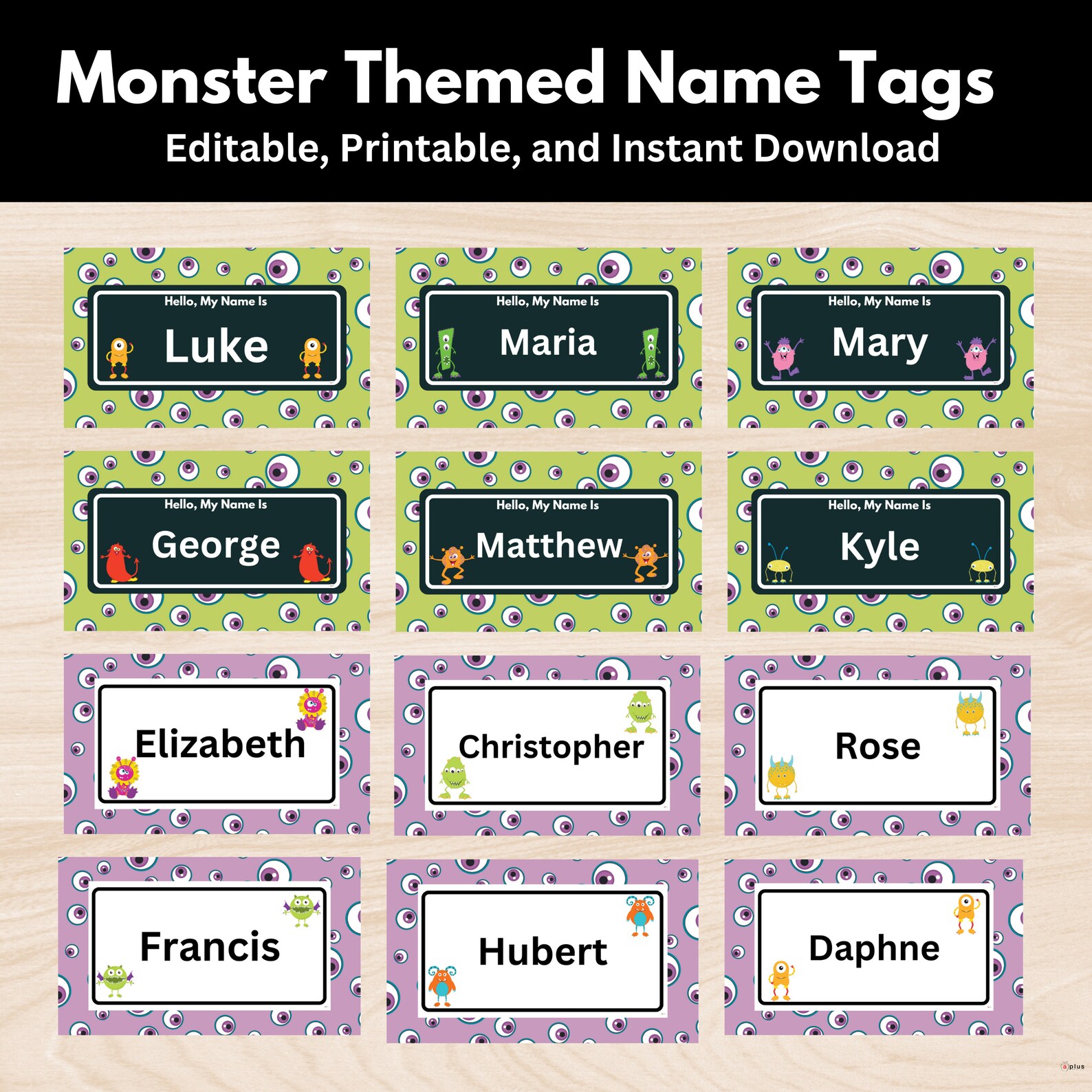 Editable Monster Theme Name Tags - Fun Classroom Identity Labels for ...