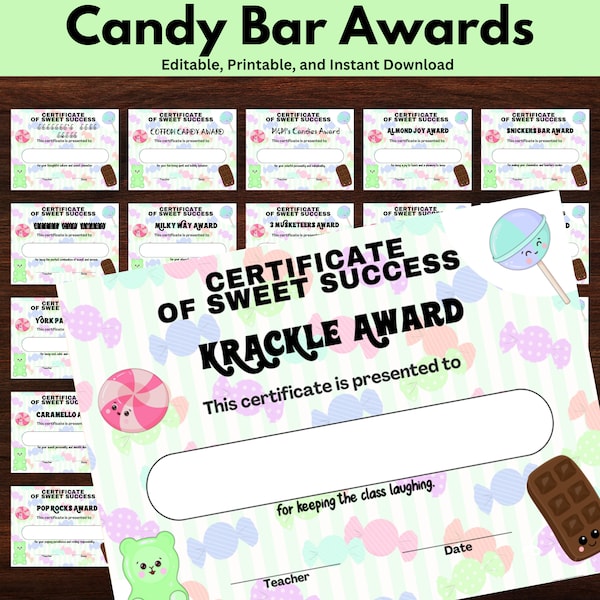 Candy Certificates - Etsy