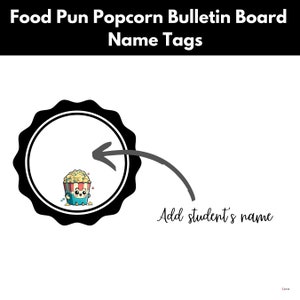 Popcorn-themed Classroom Decor Bundle: Editable Name Tags ...