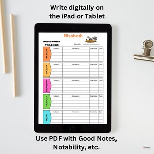 Homework Tracker Printable: Editable Assignment Checklist (A4 PDF) - Etsy