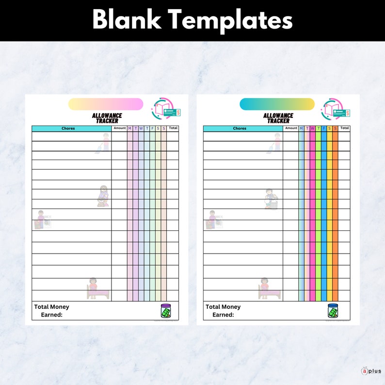 Chore Chart for Kids | Kids Allowance Tracker | Editable PDF Chore ...