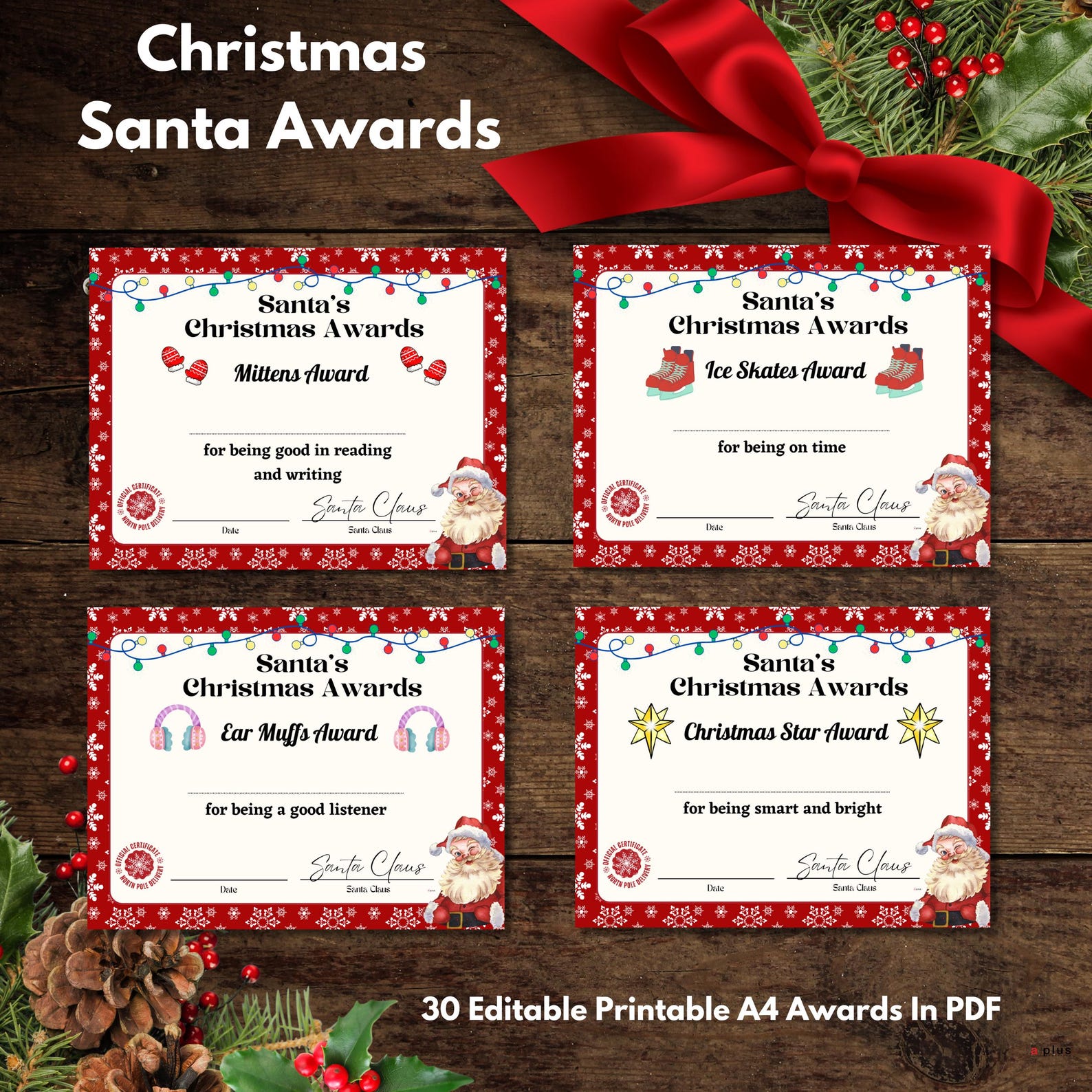 Santa Student Awards - Editable and Fun Holiday Certificates for ...