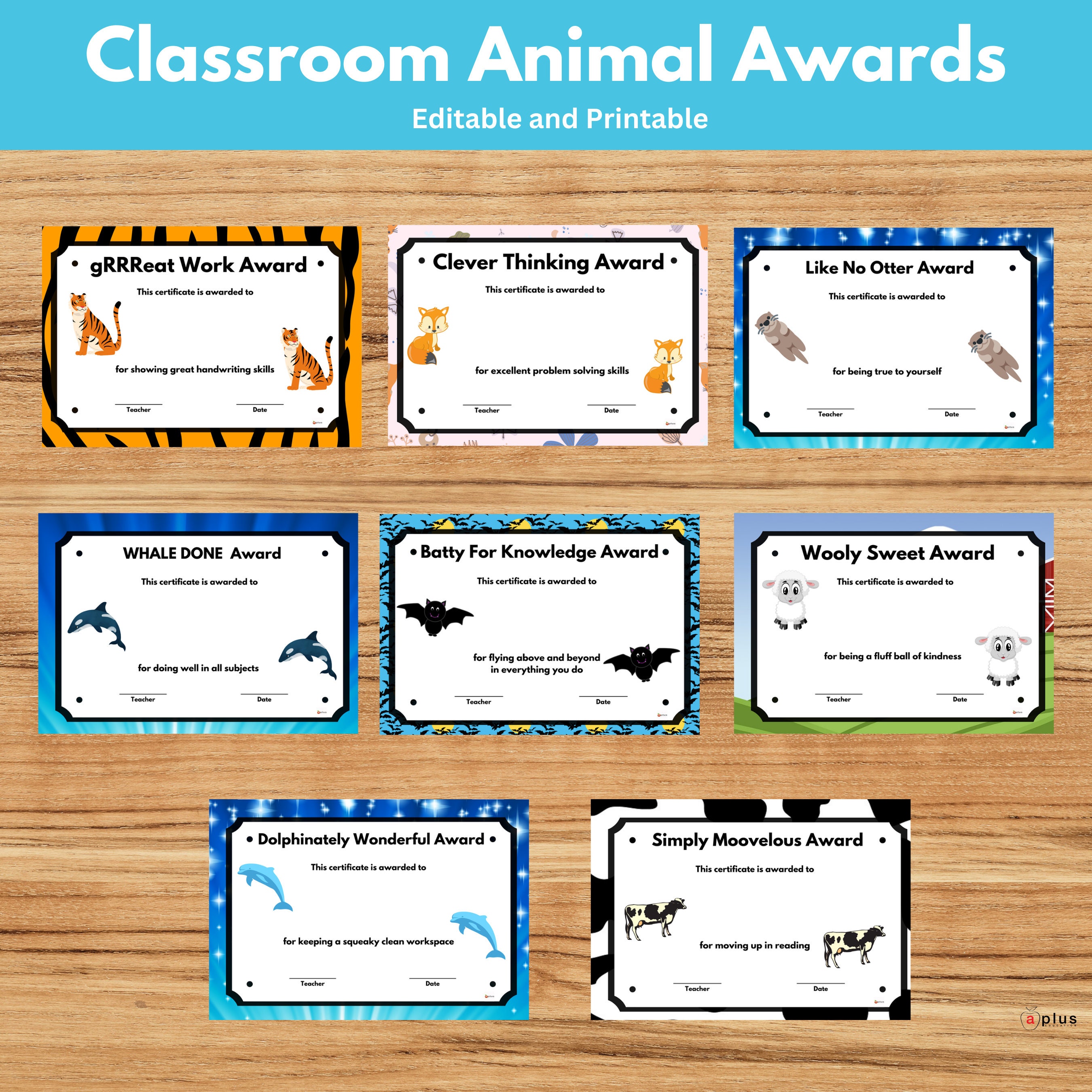 Editable Animal Themed End of Year Awards - Etsy