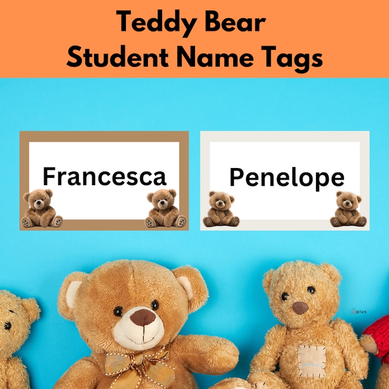 Printable Teddy Bear Name Tags Customizable for Classroom Use - Etsy