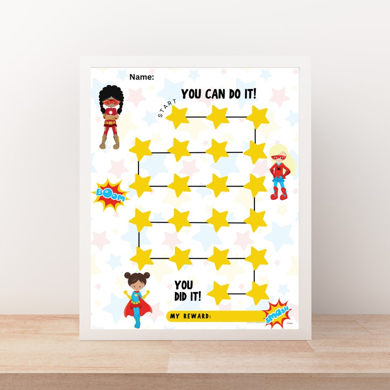 Superhero-themed Reward Chart for Kids Behavior Tracking for Positive ...