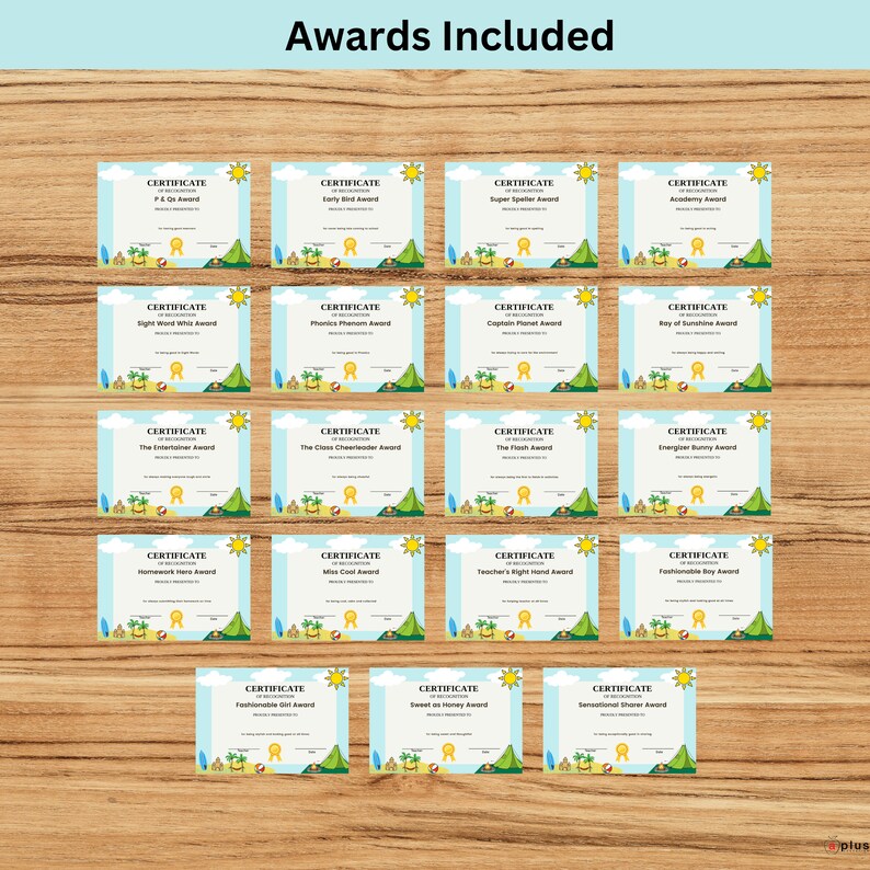 Summer-themed Editable Class Awards for a Stellar End-of-year ...