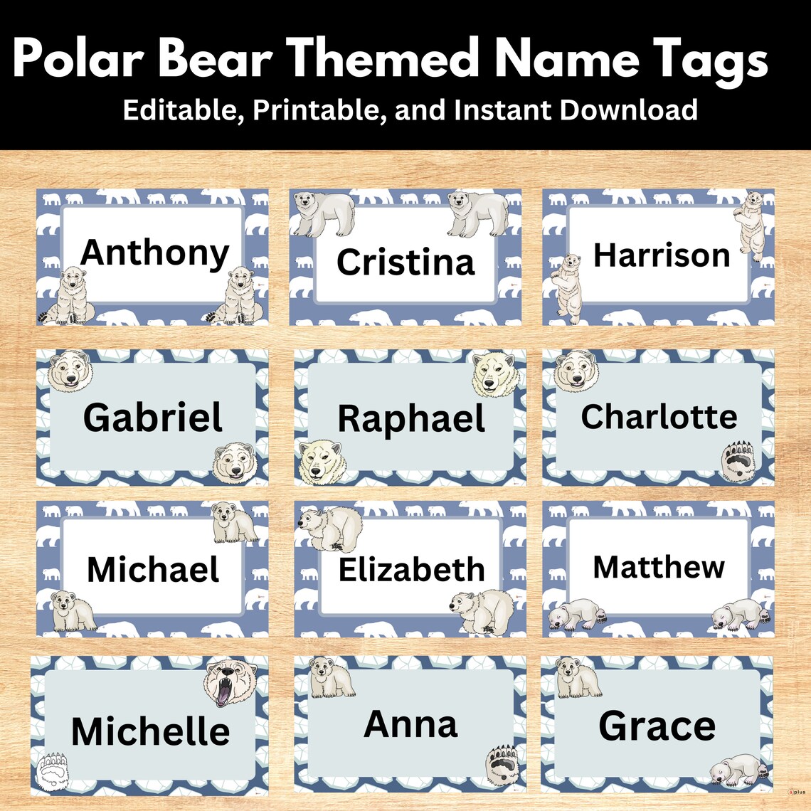 Editable Polar Bear Name Tags - Winter Themed Classroom Labels for ...