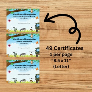 Safari Classroom Awards: Printable End of Year Certificates (PDF & PPT ...