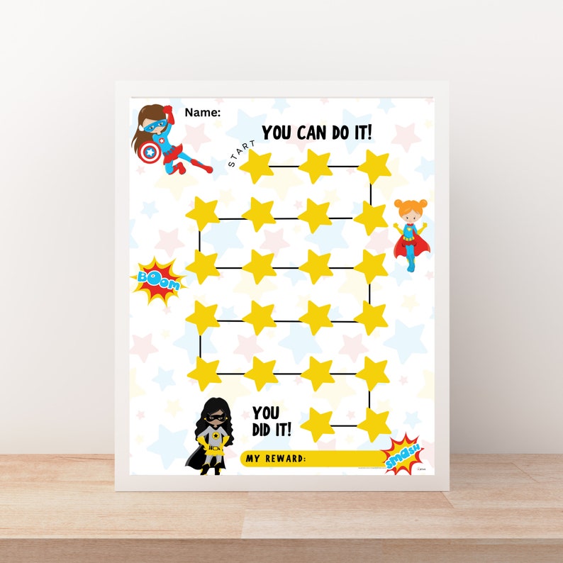 Superhero-themed Reward Chart for Kids Behavior Tracking for Positive ...