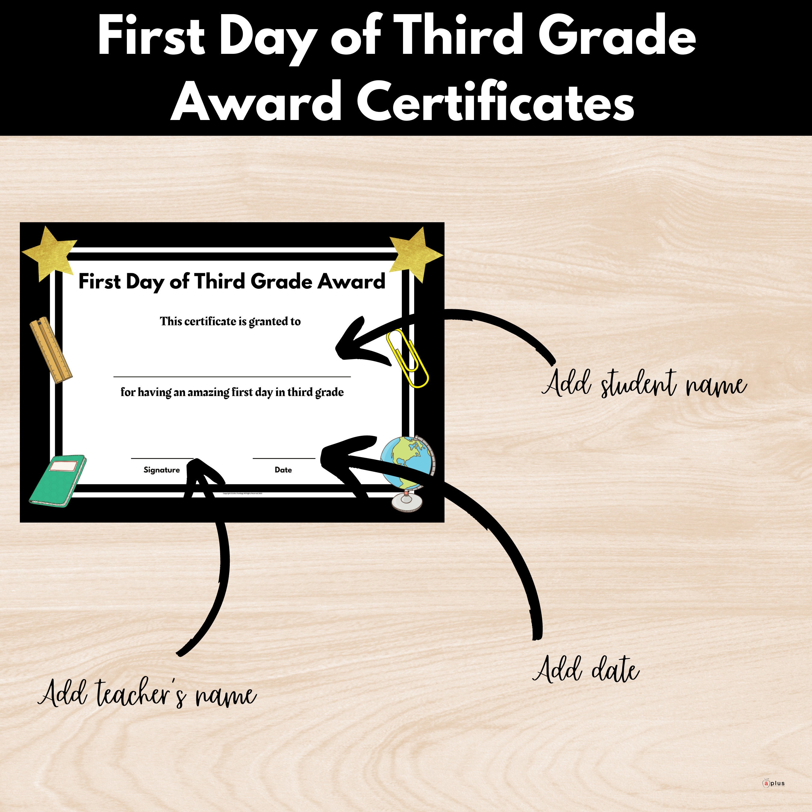 Third-grade Starters: Celebrate the First Day With Certificates for ...