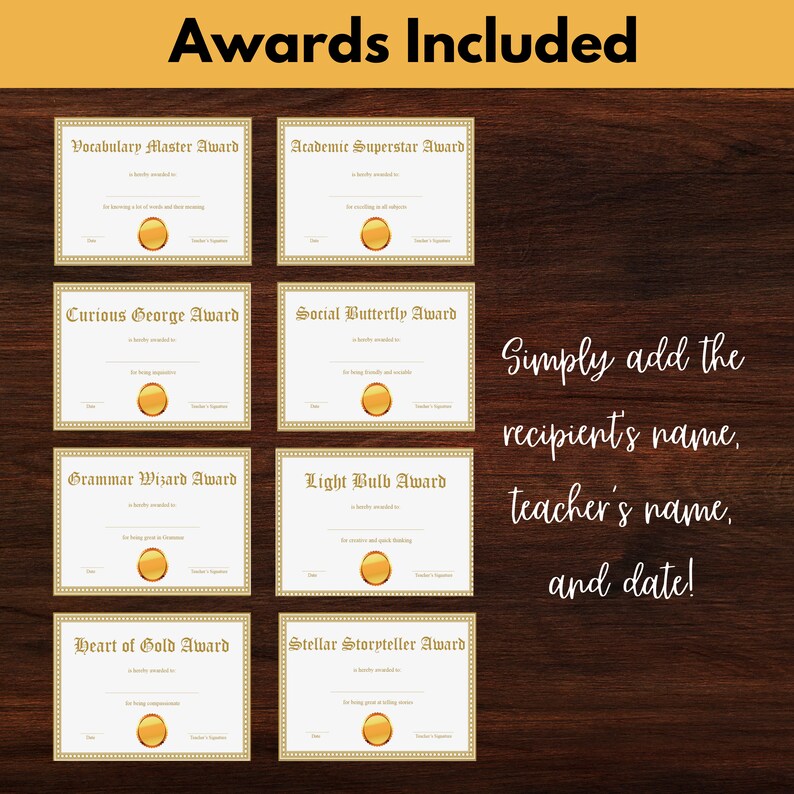 Celebrate Student Achievements With Our Gold Classroom Award ...