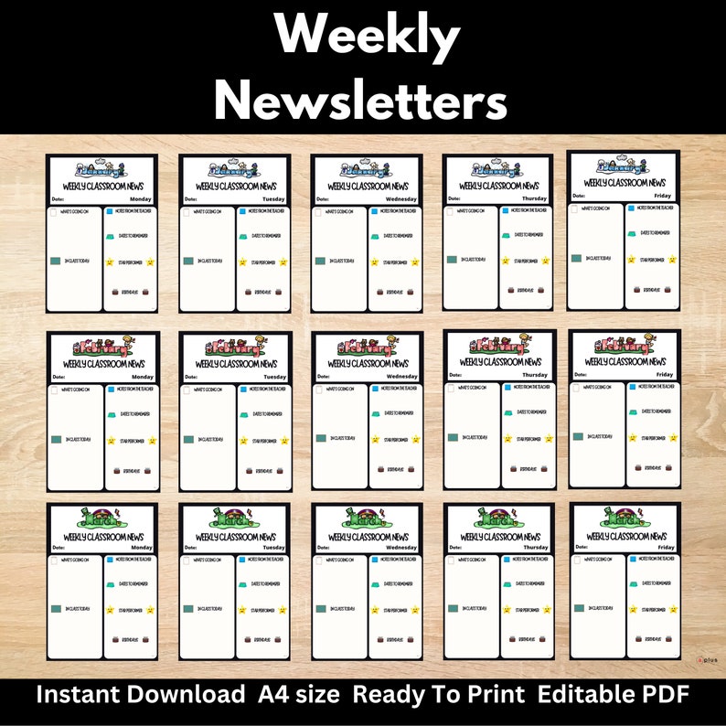 Editable Weekly Classroom Newsletter Templates - Keep Parents Updated ...