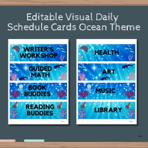 Ocean-themed Daily Agenda Display: Editable Classroom Schedule for ...