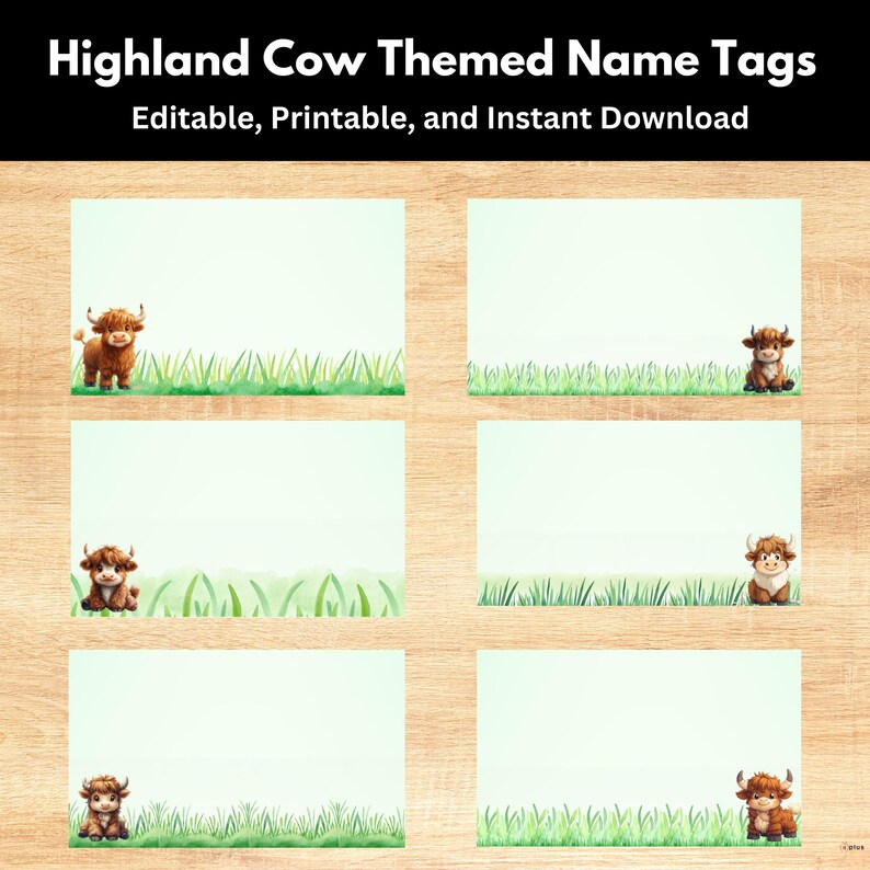 Highland Cow Student and Desk Name Tags - Etsy