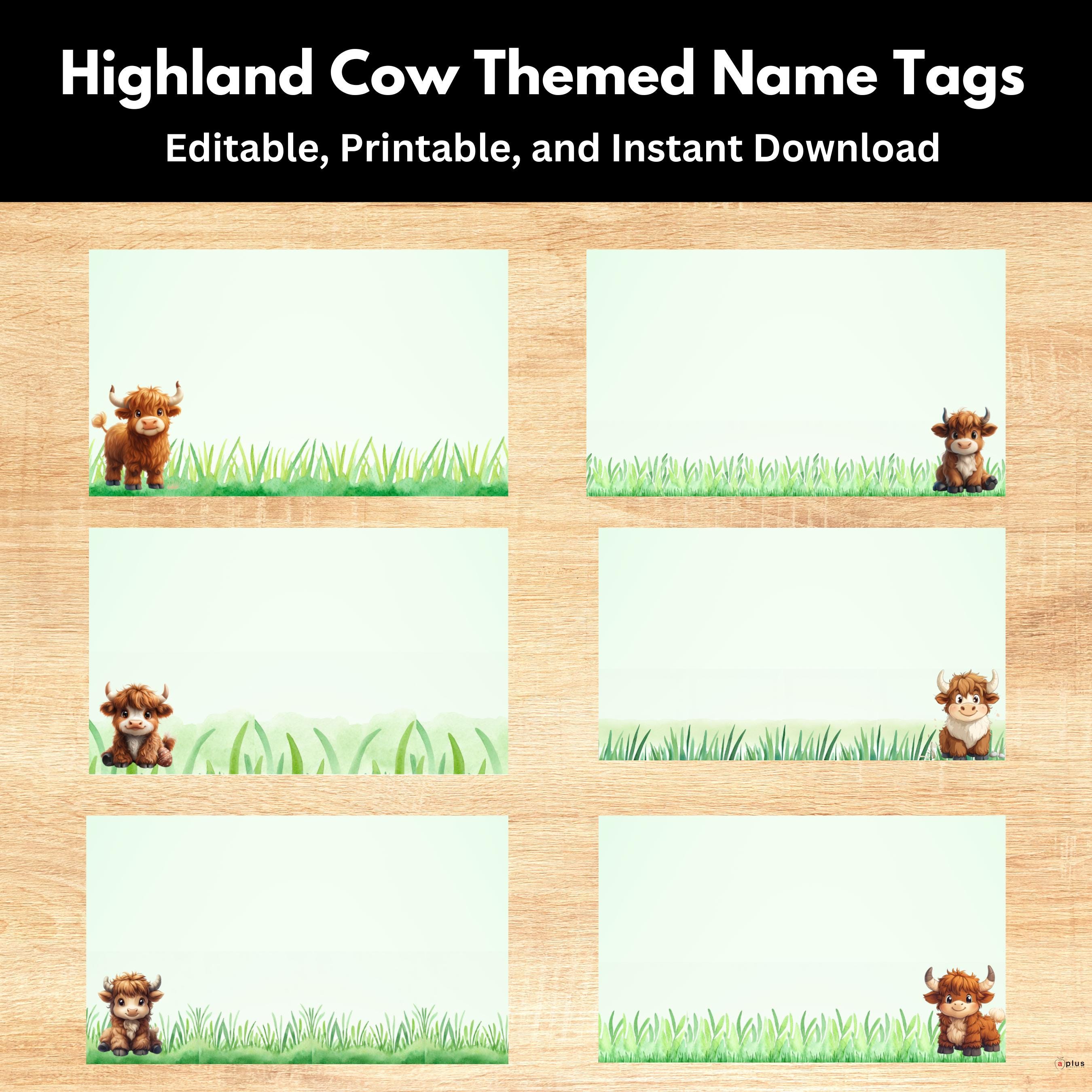 Highland Cow Student and Desk Name Tags - Etsy