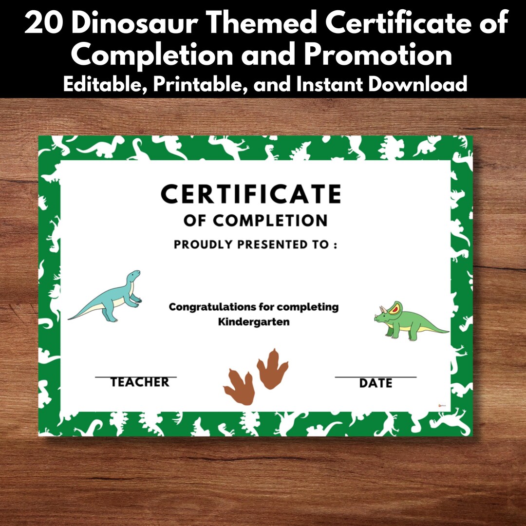 Dinosaur Themed End of the Year Certificates for Student Achievements ...