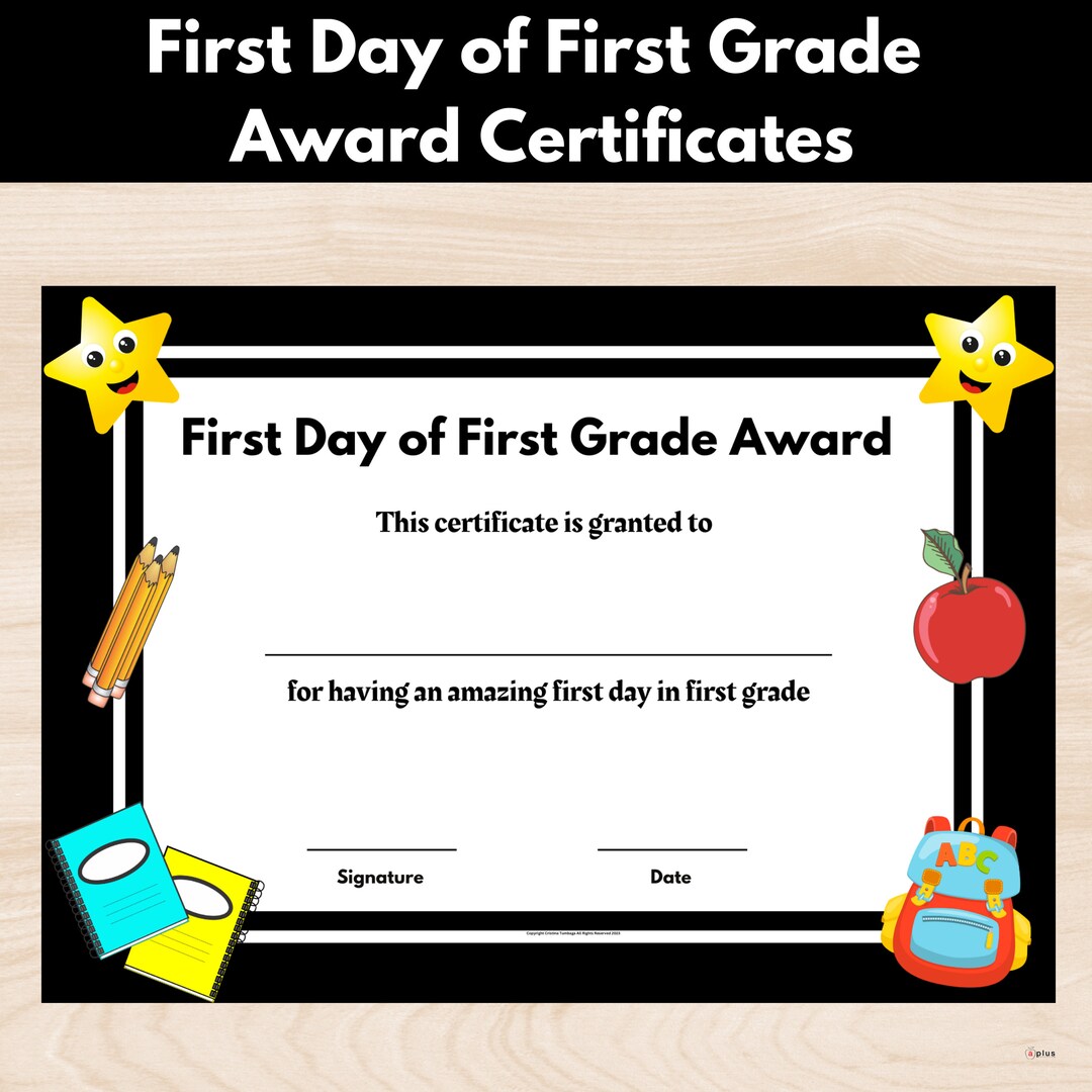 Back to School Boost: First Grade Certificates for Proud Students and ...