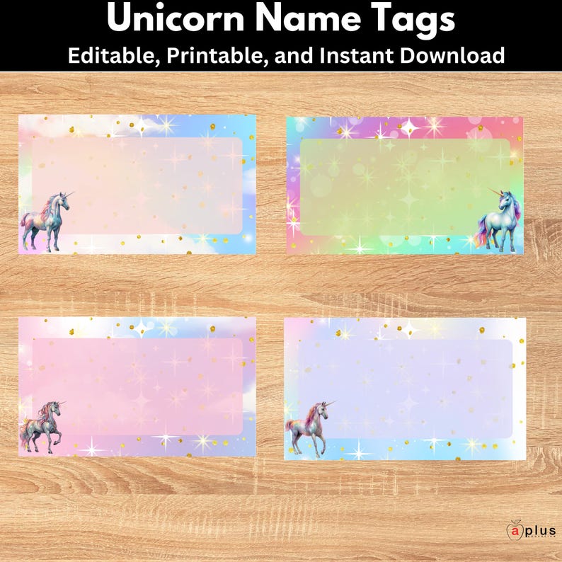 Unicorn Name Tags: Editable Classroom Decor Labels (PPT Digital ...