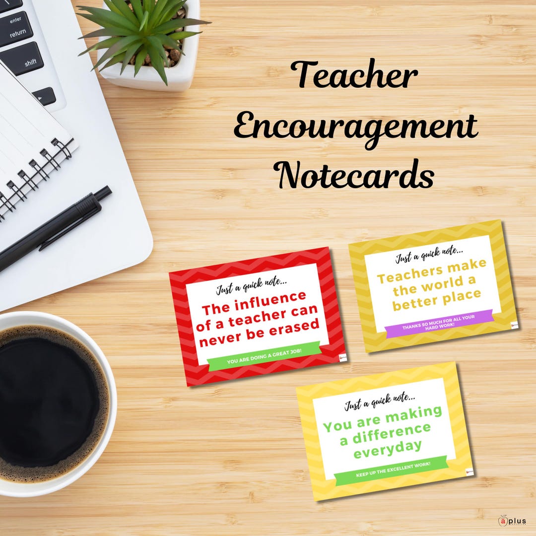 Teacher Encouragement Notecards Bundle | Printable Appreciation Cards ...