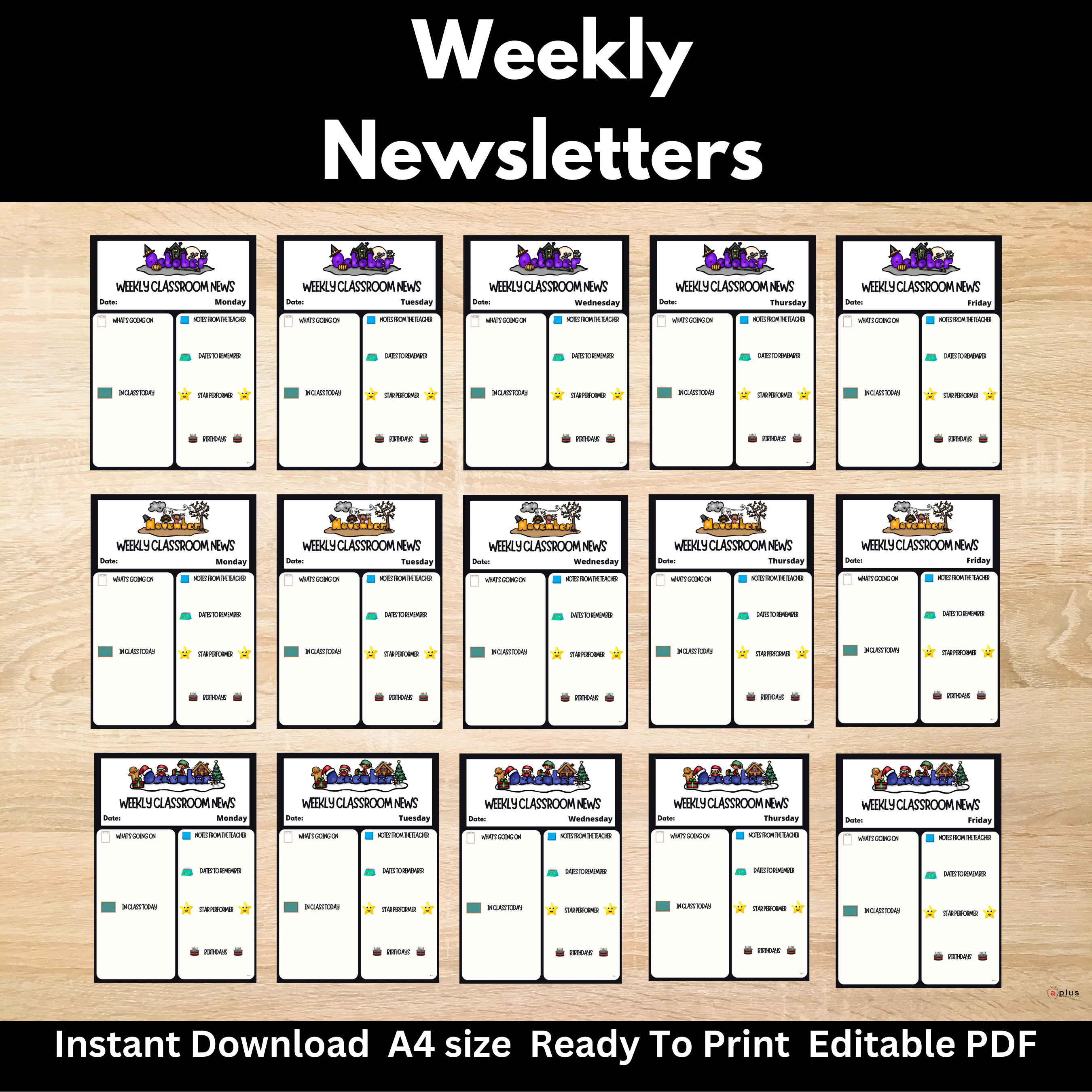 Editable Weekly Classroom Newsletter Templates - Keep Parents Updated ...