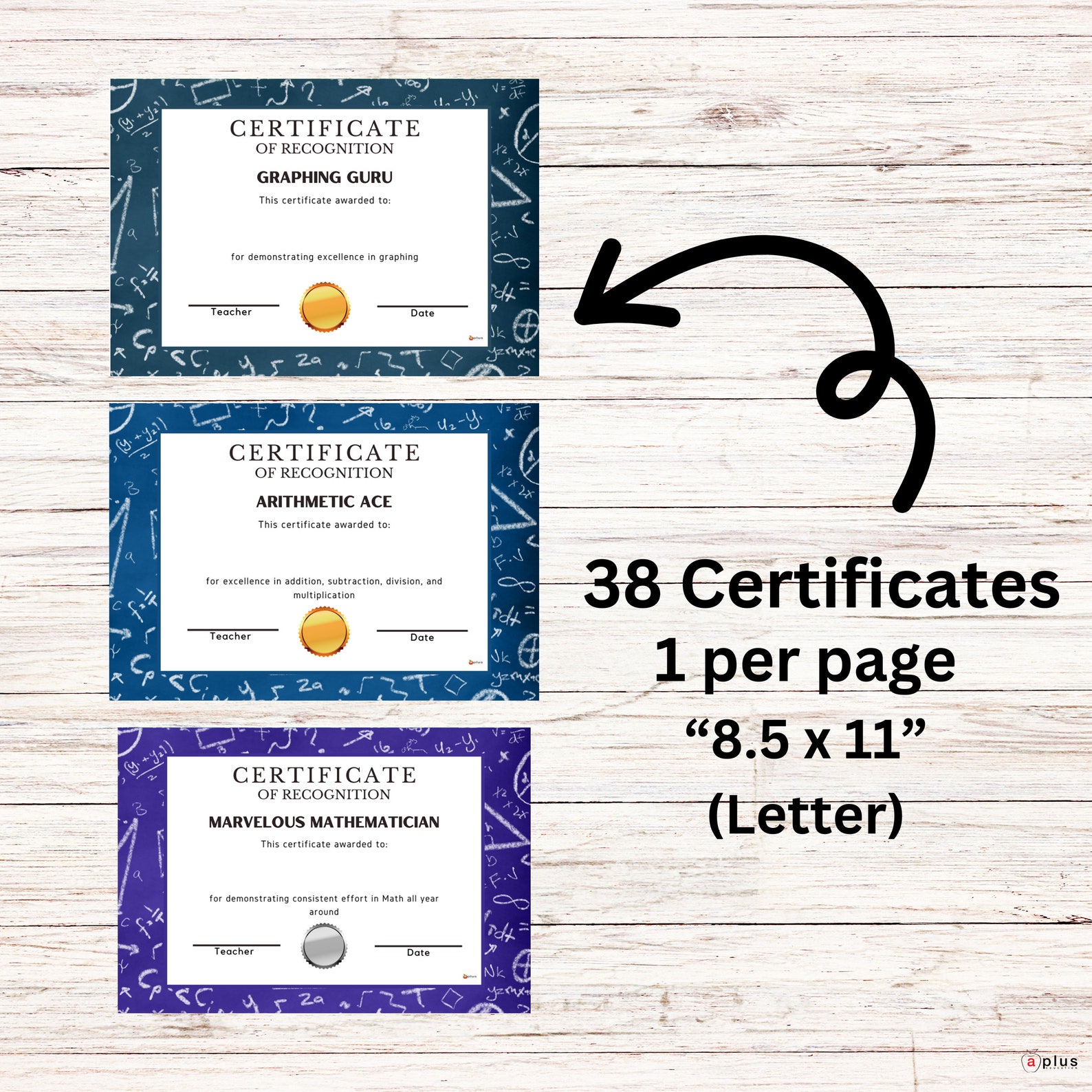 Editable Math Achievement Certificates Printable Awards for Classroom ...