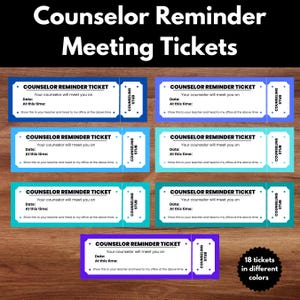 Student Meeting Appointment Reminder Tickets for Teachers - Counseling ...