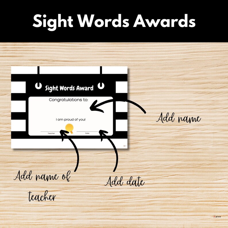 Editable Sight Word Certificates: Student Achievement Awards (PDF ...