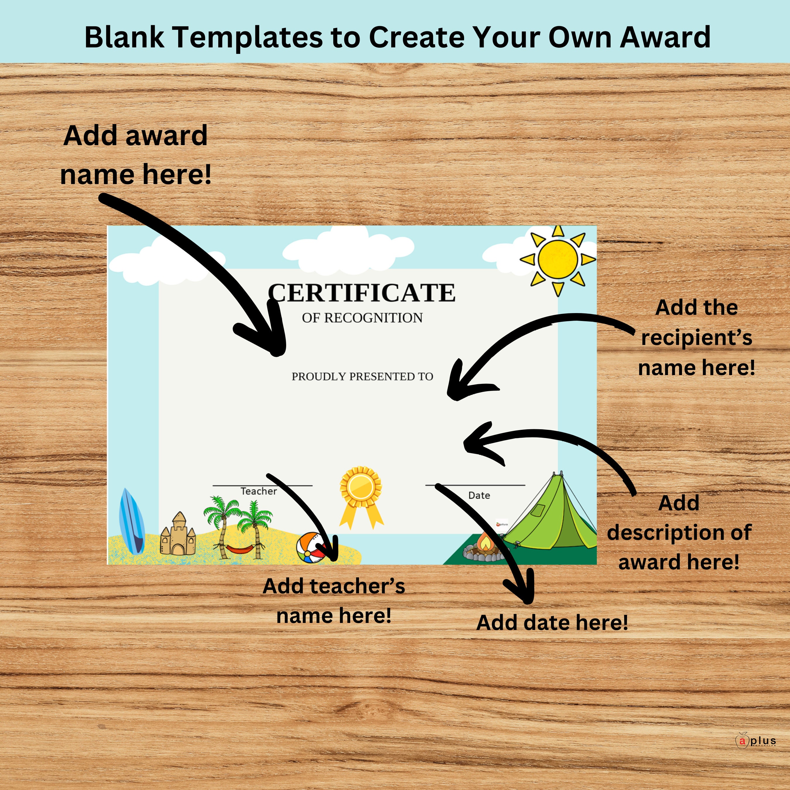 Summer-themed Editable Class Awards for a Stellar End-of-year ...