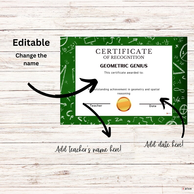Editable Math Achievement Certificates Printable Awards for Classroom ...