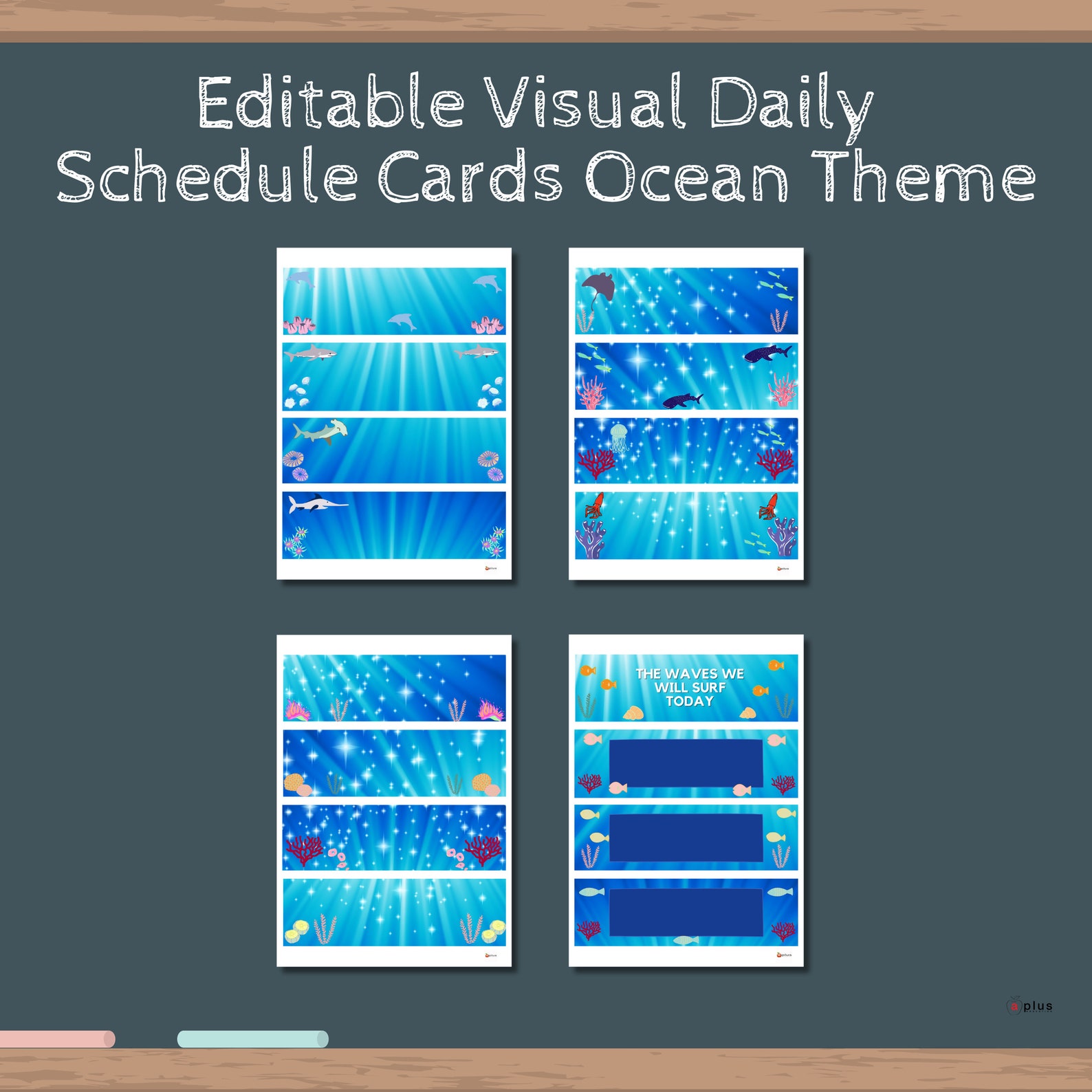 Ocean-themed Daily Agenda Display: Editable Classroom Schedule for ...