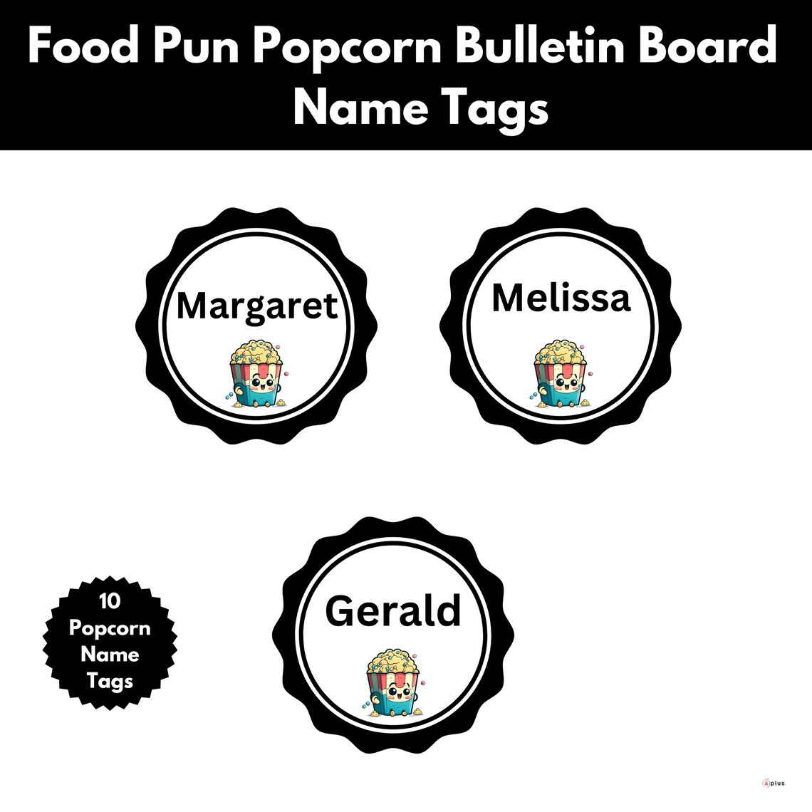 Popcorn-themed Classroom Decor Bundle: Editable Name Tags ...