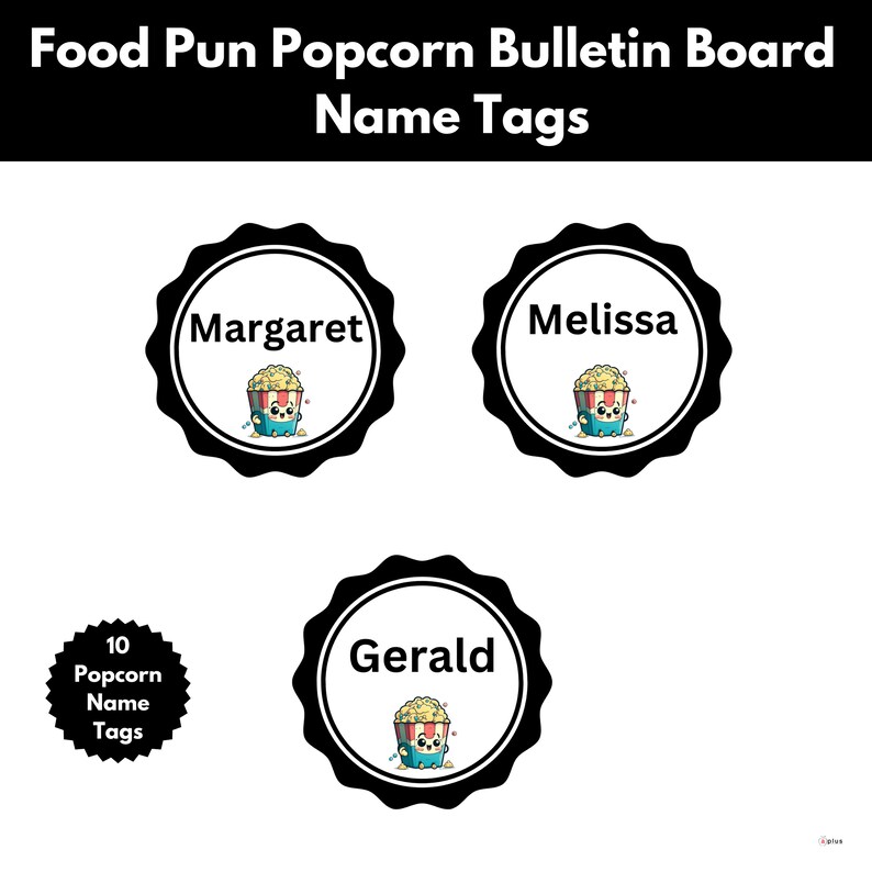 Popcorn-themed Classroom Decor Bundle: Editable Name Tags ...