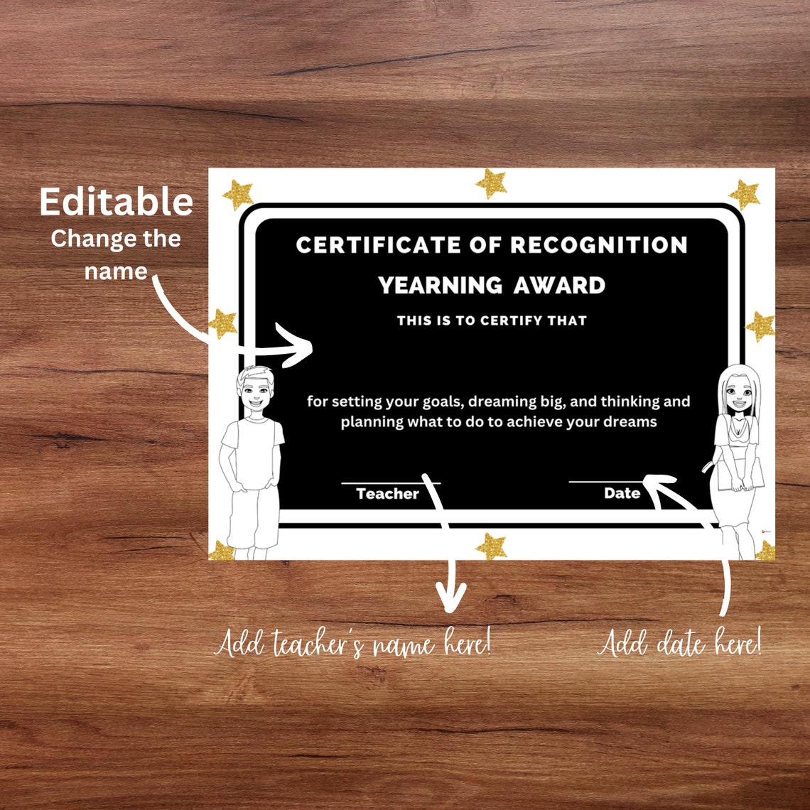 Character Traits Awards for Teens Editable Certificates for Positive ...