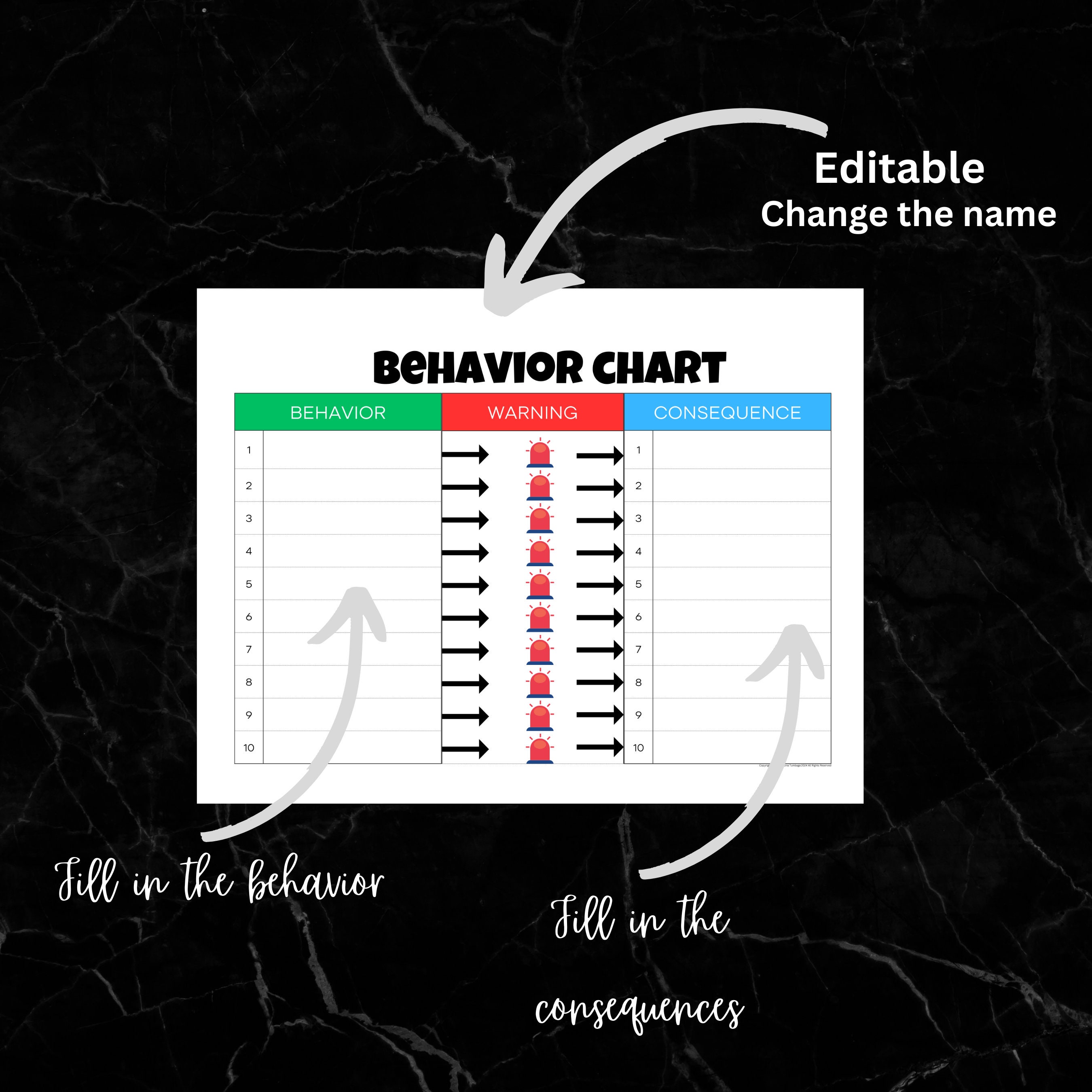 1 Strike Warning Chart for Kids Behavior Management | Behavior ...