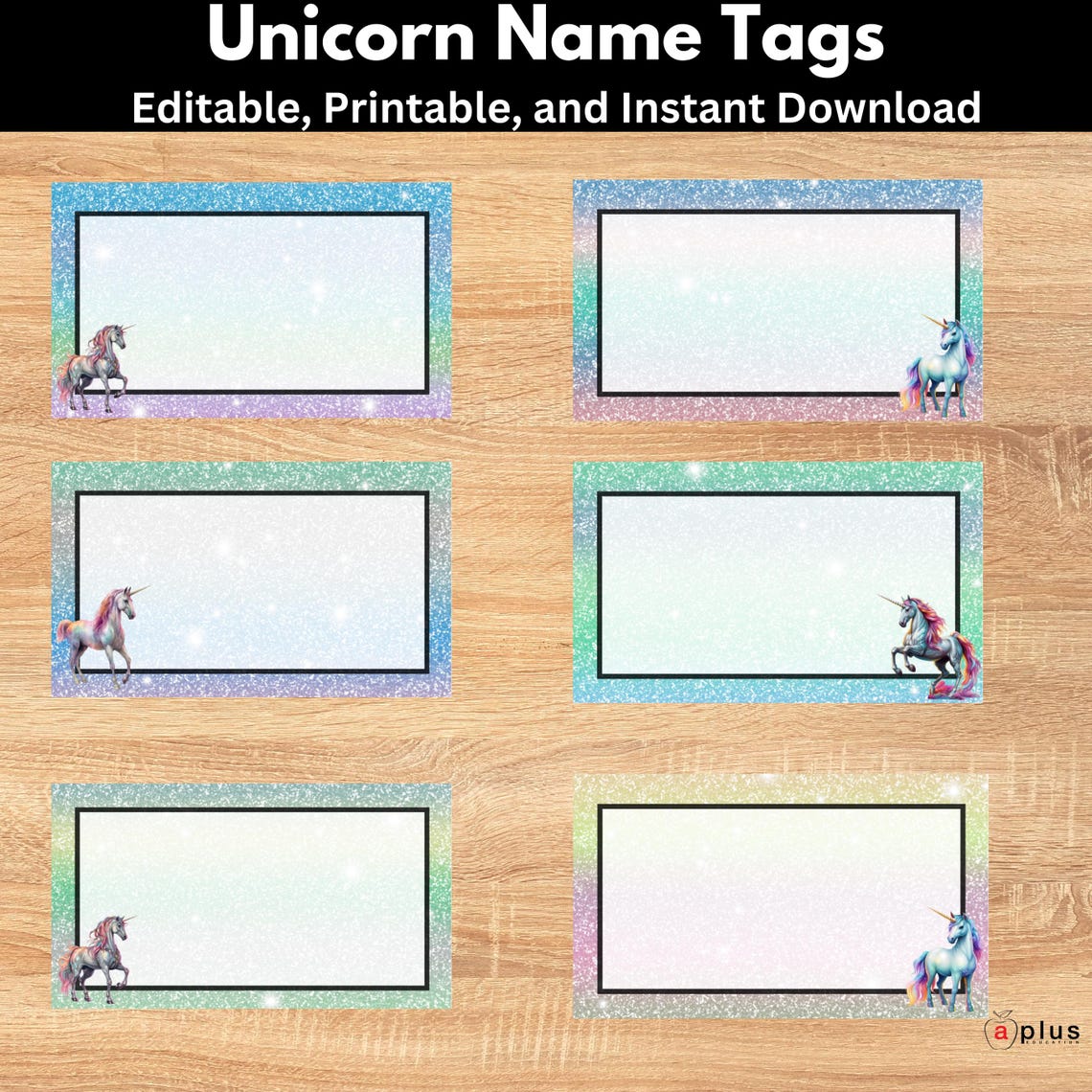 Unicorn Name Tags: Editable Classroom Decor Labels (PPT Digital ...
