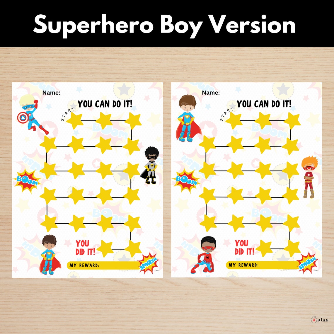 Superhero-themed Reward Chart for Kids Behavior Tracking for Positive ...
