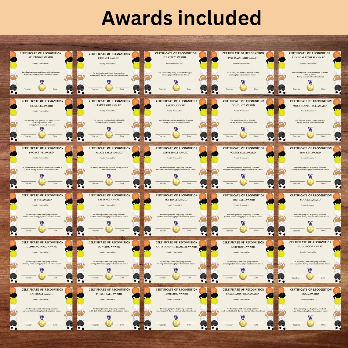 Printable End of Season Sports Award Certificates Bundle - Celebrate ...