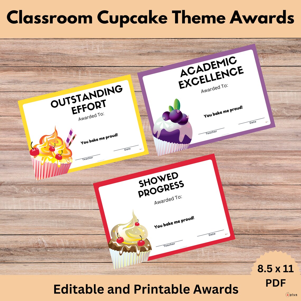 Cupcake Awards: End of Year Student Certificates (printable & Editable ...