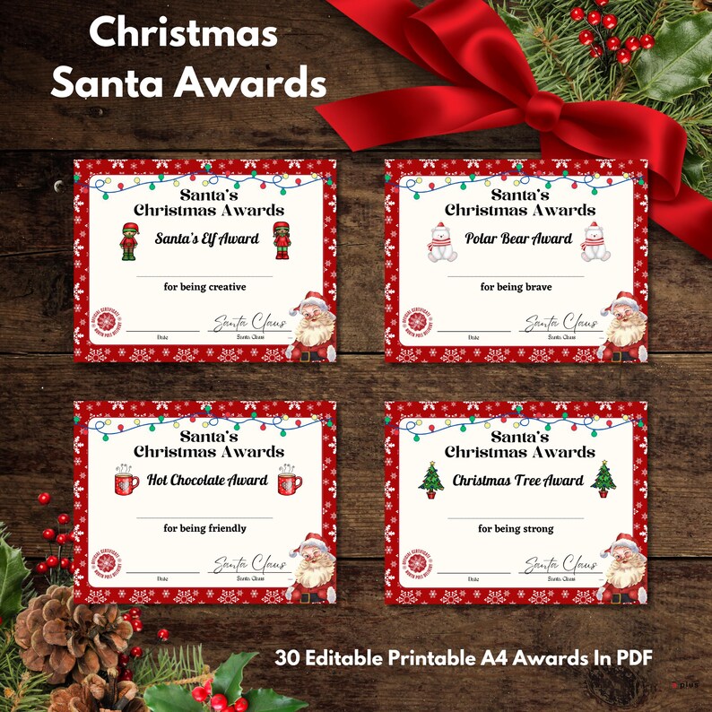Santa Student Awards - Editable and Fun Holiday Certificates for ...
