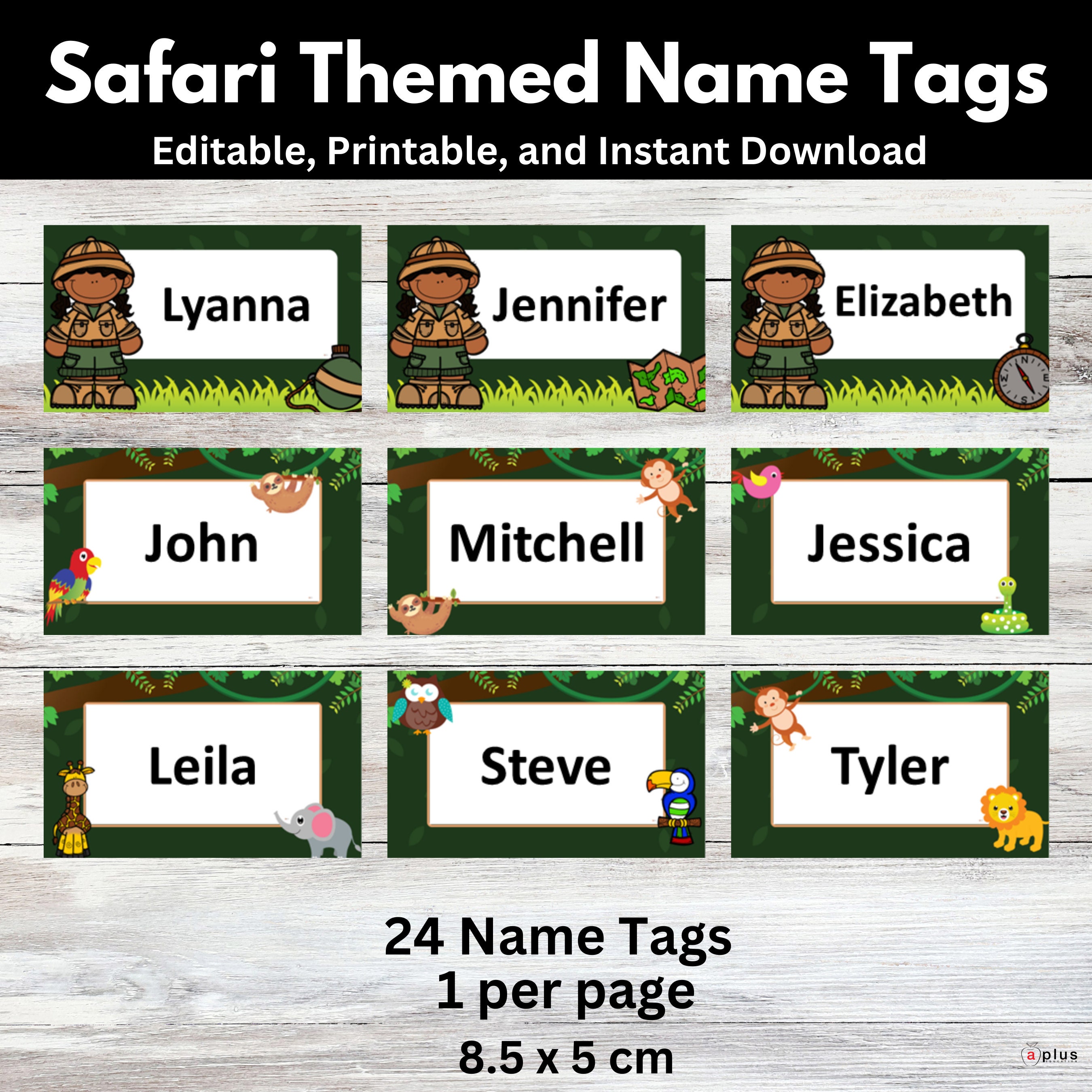Safari Themed Student Name Tags for a Bright and Organized Classroom - Etsy