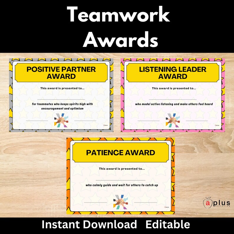 Editable Teamwork Award Certificates for Students | Collaboration ...