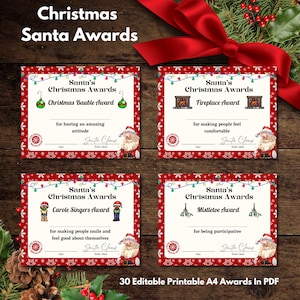Santa Student Awards - Editable and Fun Holiday Certificates for ...