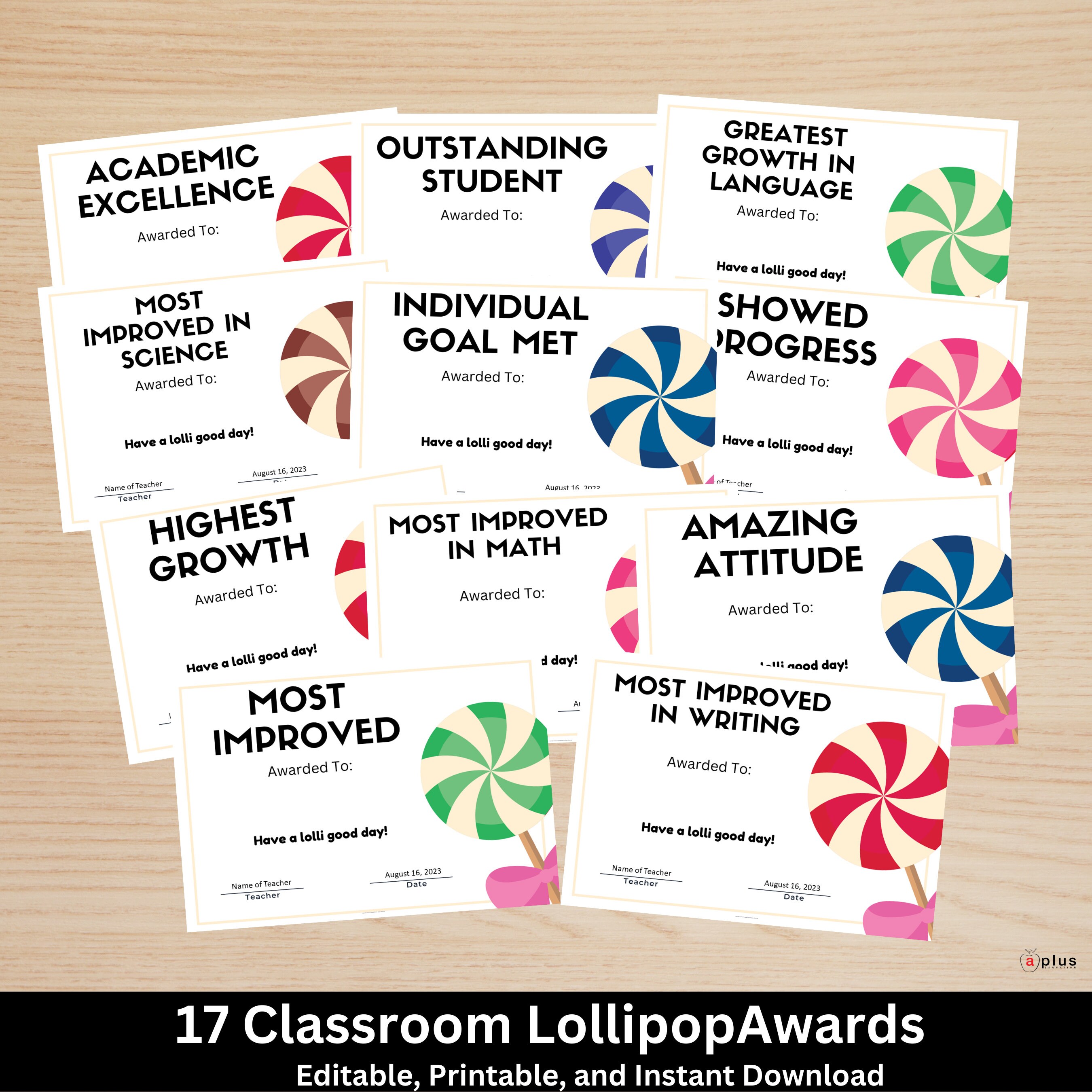 Celebrate Students' Achievements With Lollipop Themed Printable ...