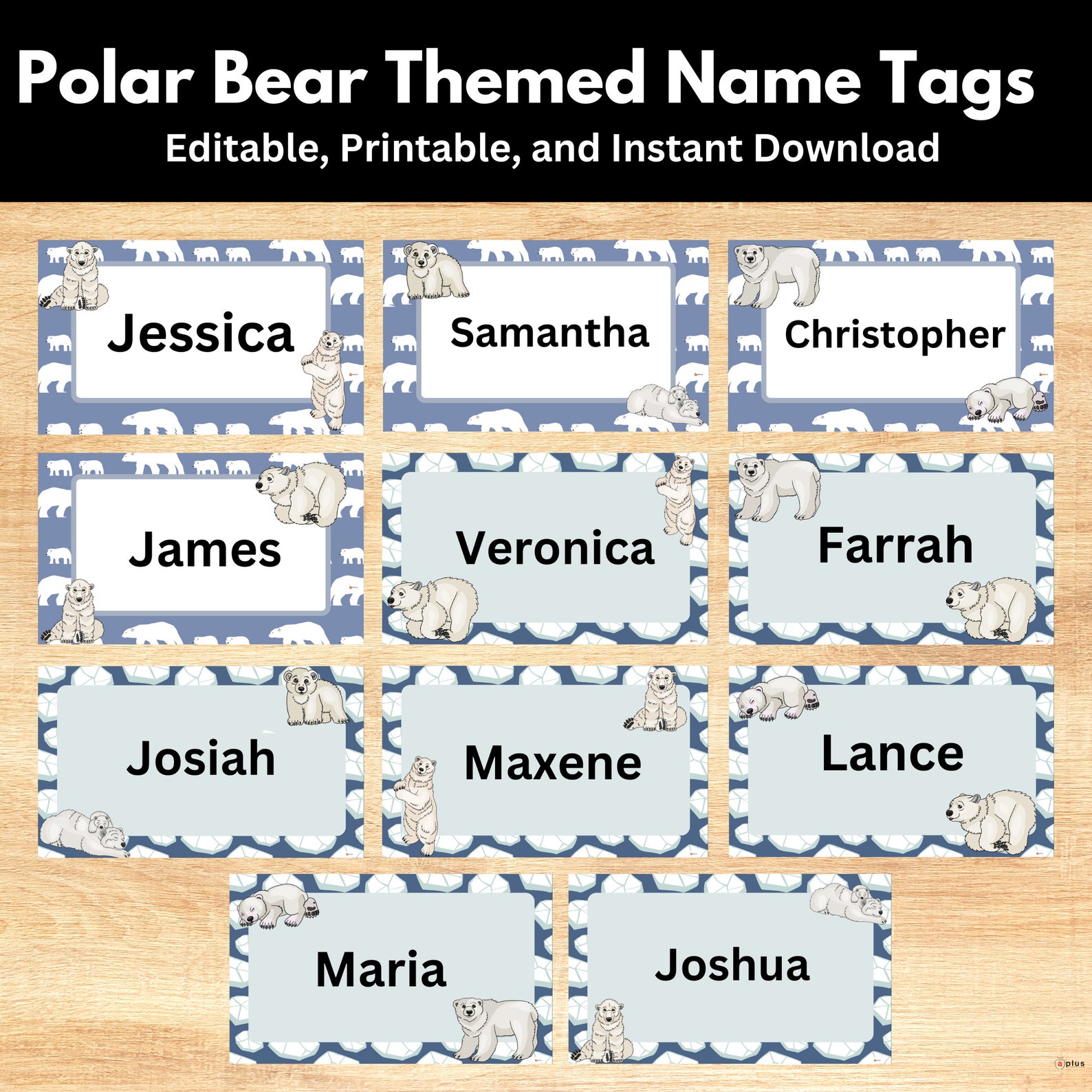 Editable Polar Bear Name Tags - Winter Themed Classroom Labels for ...