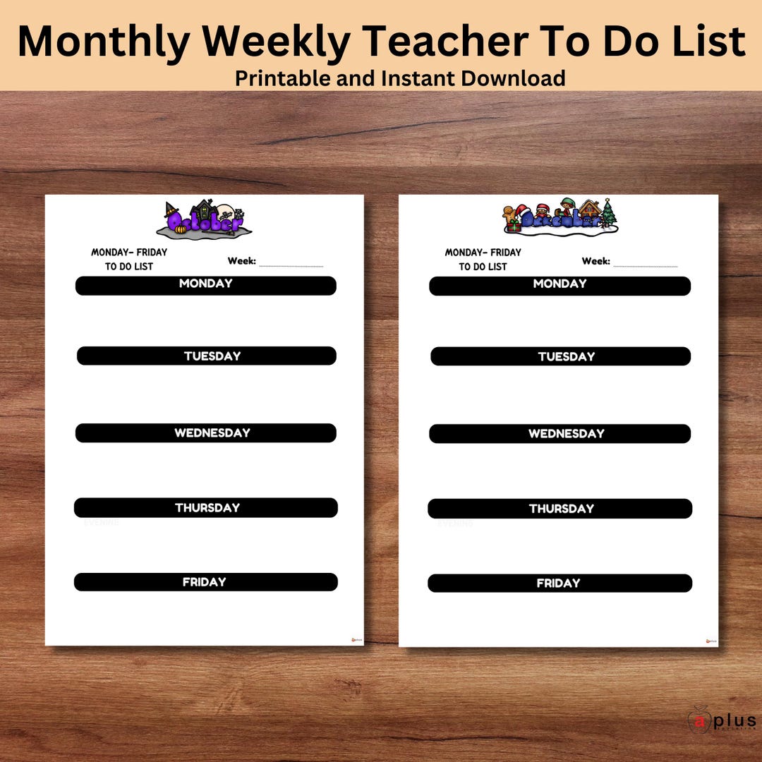 Editable Teacher To-do List Template: Weekly & Daily Planner (digital ...