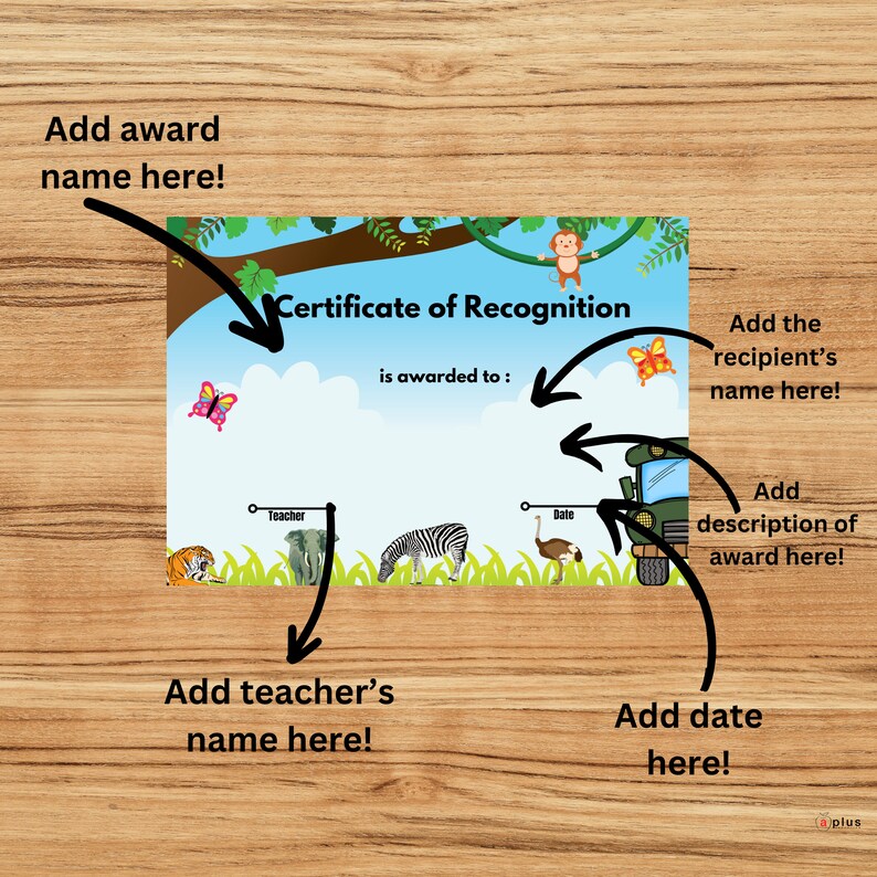 Safari Classroom Awards: Printable End of Year Certificates (PDF & PPT ...