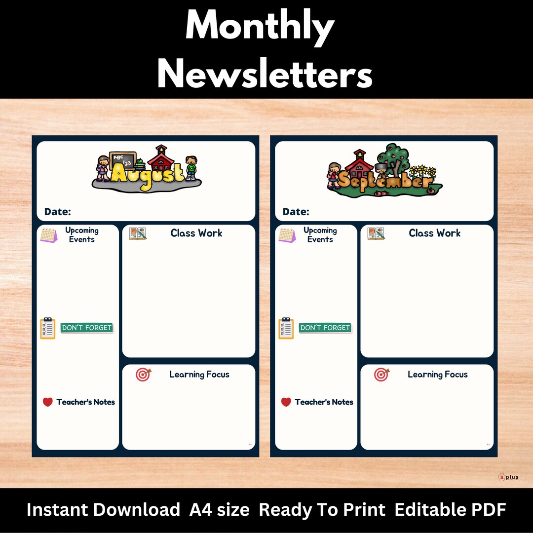 Editable Monthly Classroom Newsletter Templates - Easy Parent ...
