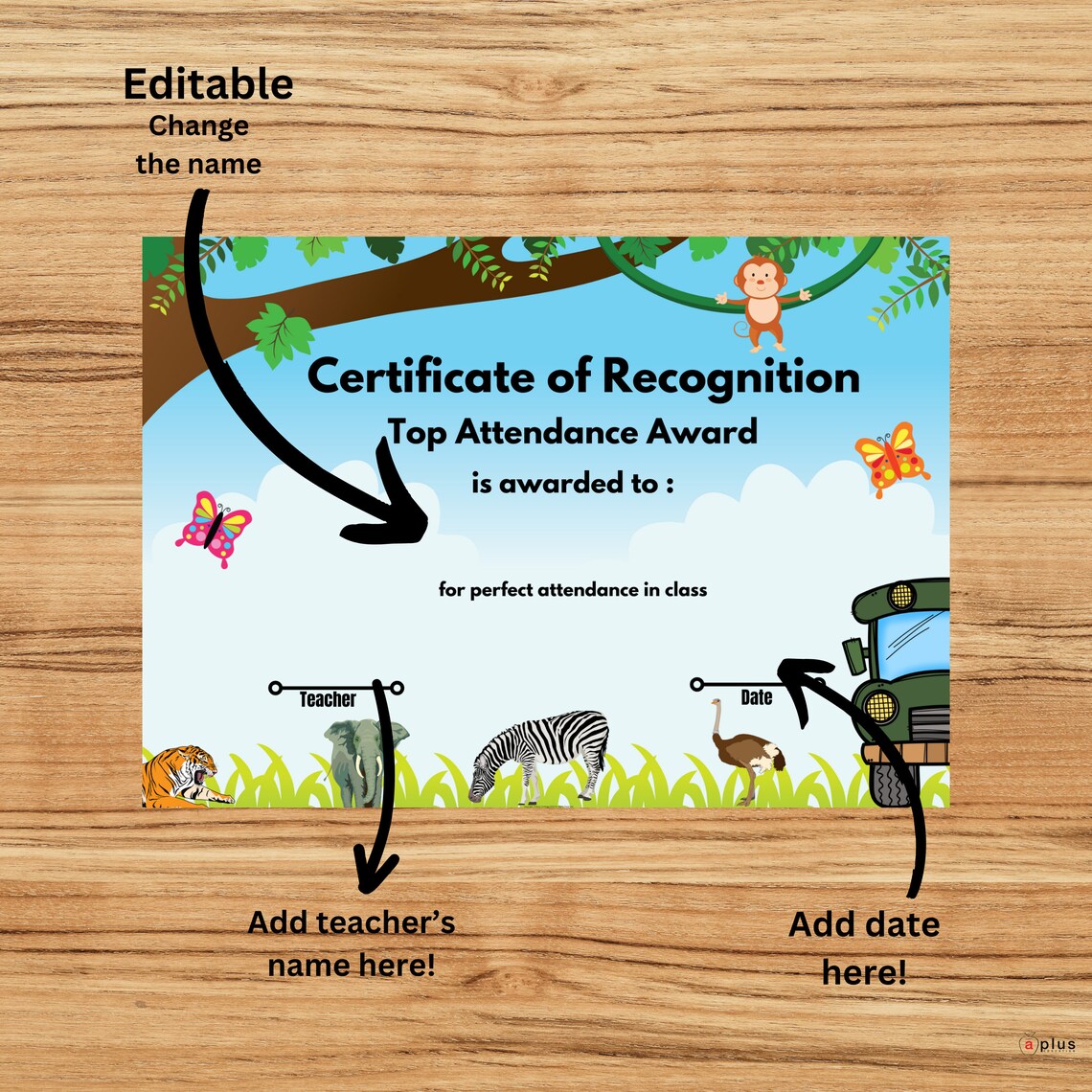 Safari Classroom Awards: Printable End of Year Certificates (PDF & PPT ...