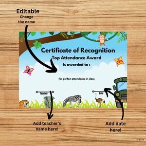 Safari Classroom Awards: Printable End of Year Certificates (PDF & PPT ...