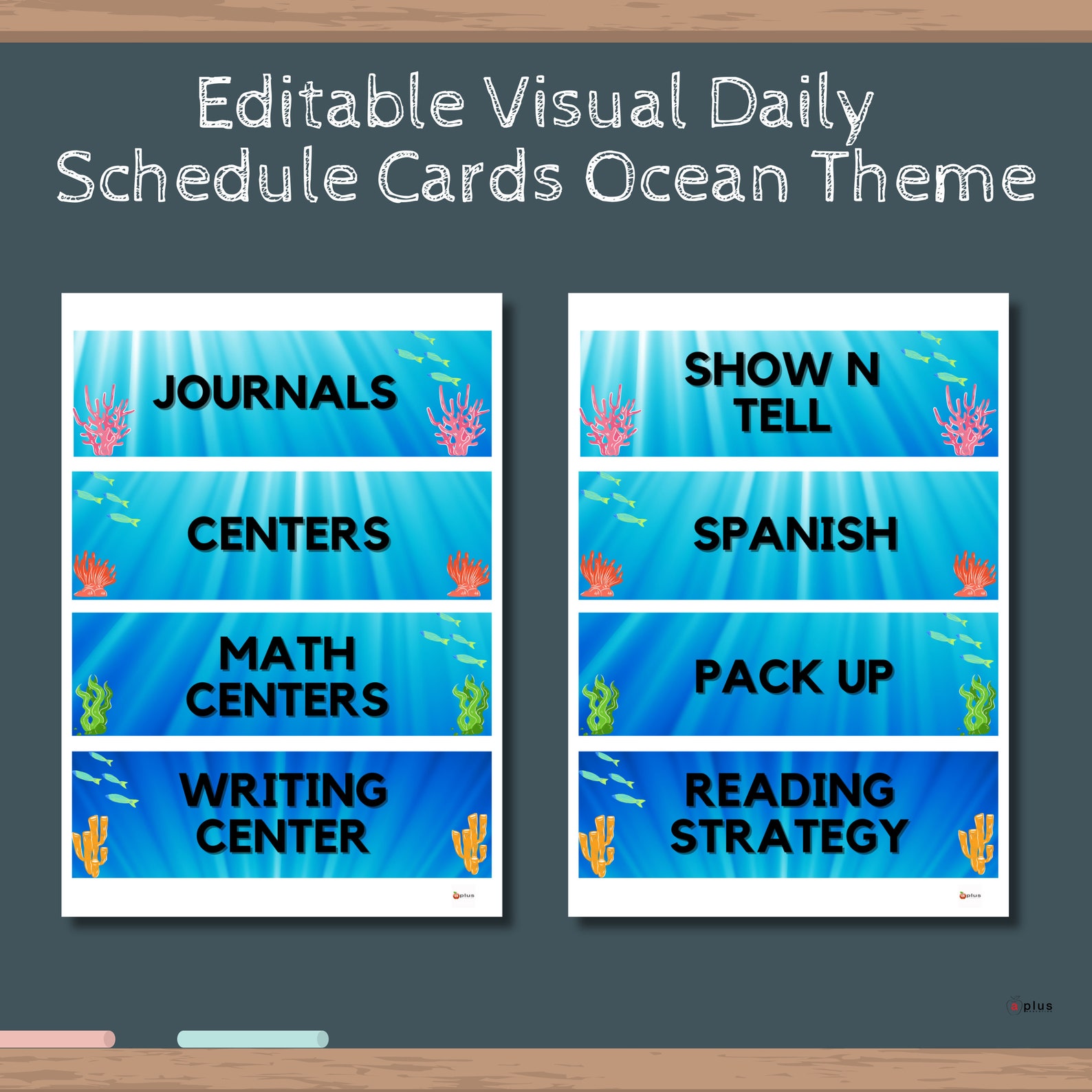 Ocean-themed Daily Agenda Display: Editable Classroom Schedule for ...